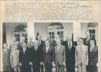 1972 Press Photo President Richard Nixon With His Cabinet Standing ...