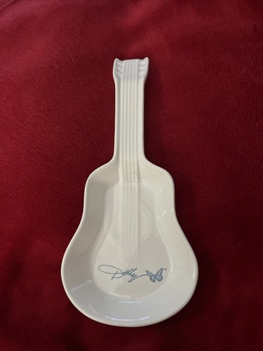New Viral Rare Dolly Parton Signature Guitar Spoon Rest White W/ Blue ...
