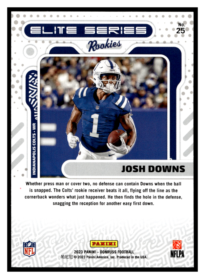 2023 Donruss Josh Downs Elite Series Rookies #25 Indianapolis Colts | eBay