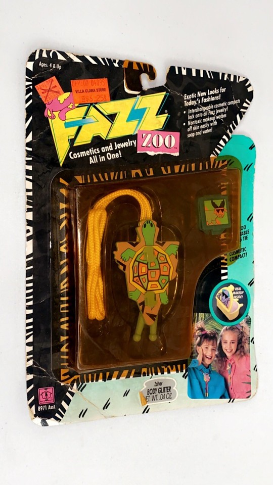 NEW VTG 1988 Fazz Zoo Adjustable String Tie & Cosmetic Compact, Hasbro ...