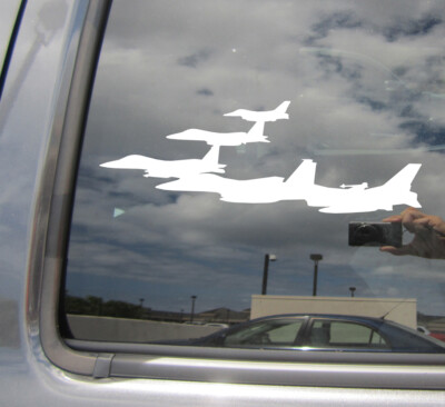 Fighter Squadron In Formation Pilot Car Window Laptop Vinyl Decal ...