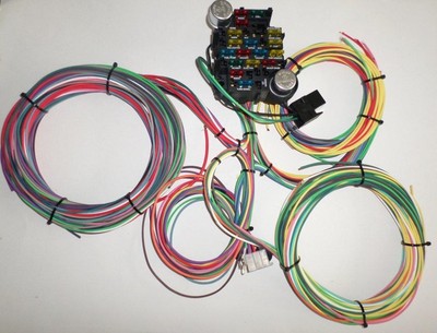 21 Circuit EZ Wiring Harness CHEVY Mopar FORD Hotrods UNIVERSAL X-long ...