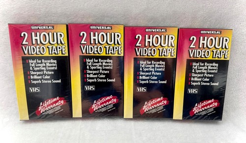 4 NEW SEALED VHS 2 HOUR BLANK RECORDING TAPES BY UNIVERSAL | eBay