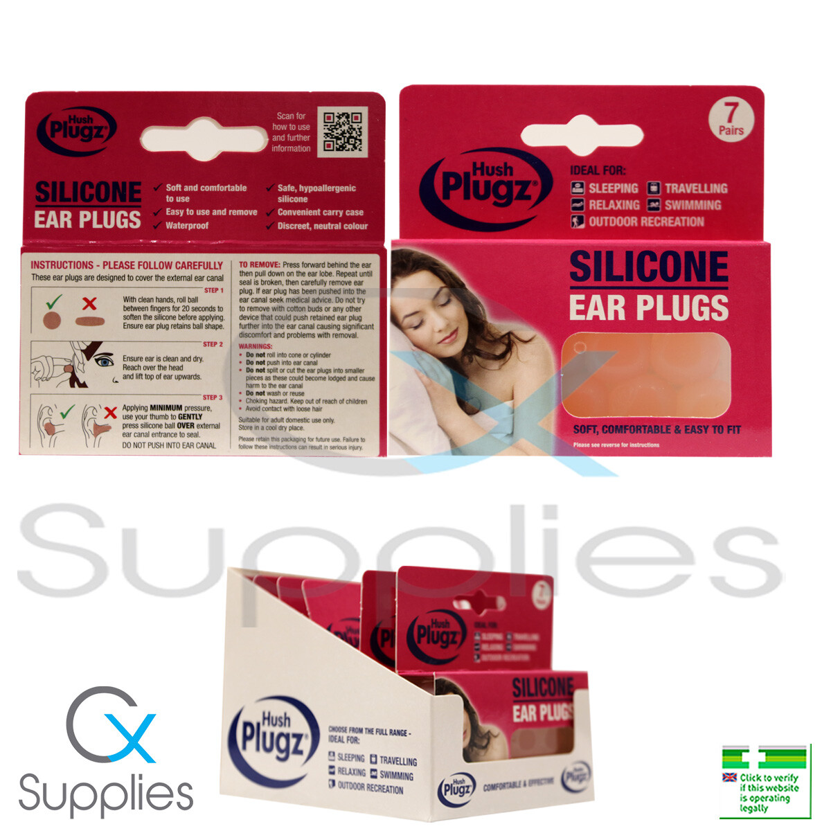 HUSH PLUGZ SILICONE EAR PLUGS ⭐UP TO 10X7 PAIRS⭐ Earplugz Sleep Noise ...