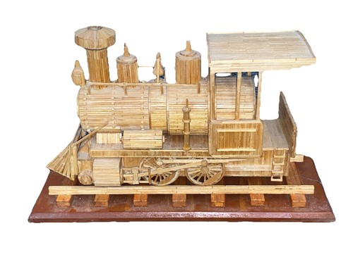 Vintage Scratch Built Matchstick Model Steam Train Locomotive wooden | eBay