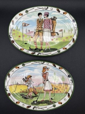Set of 2 Made in Italy Golf Players Plates Decorative Golf Plate | eBay