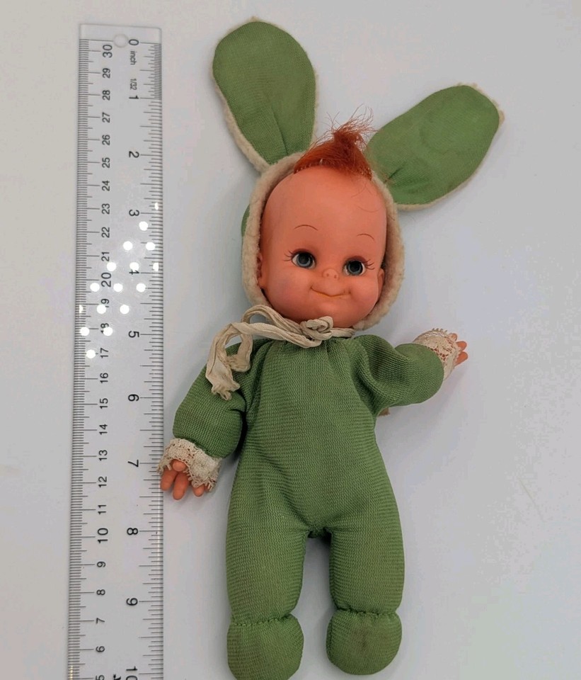 1960s Vinyl Face Little Baby Doll Authentic Bag Bunny Rare Easter ...
