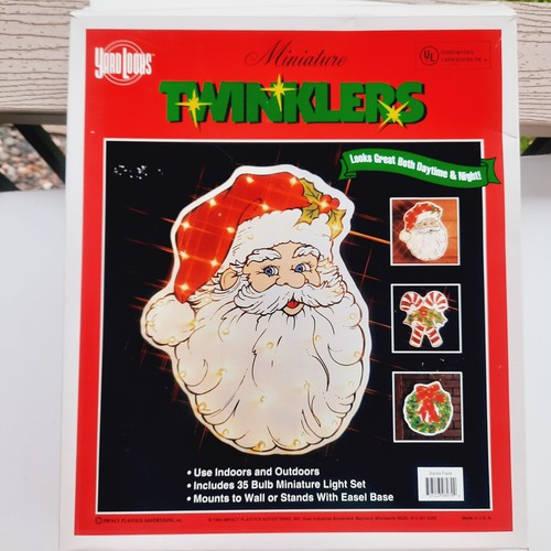 Vintage 1994 Yard Twinklers Light Up Santa Claus Face Christmas Window ...
