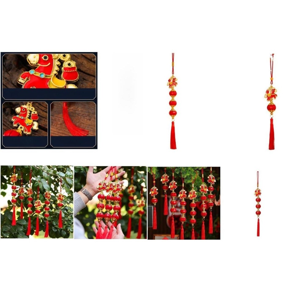 2026 Chinese New Year Red Lantern String Festive Decoration Plastic ...