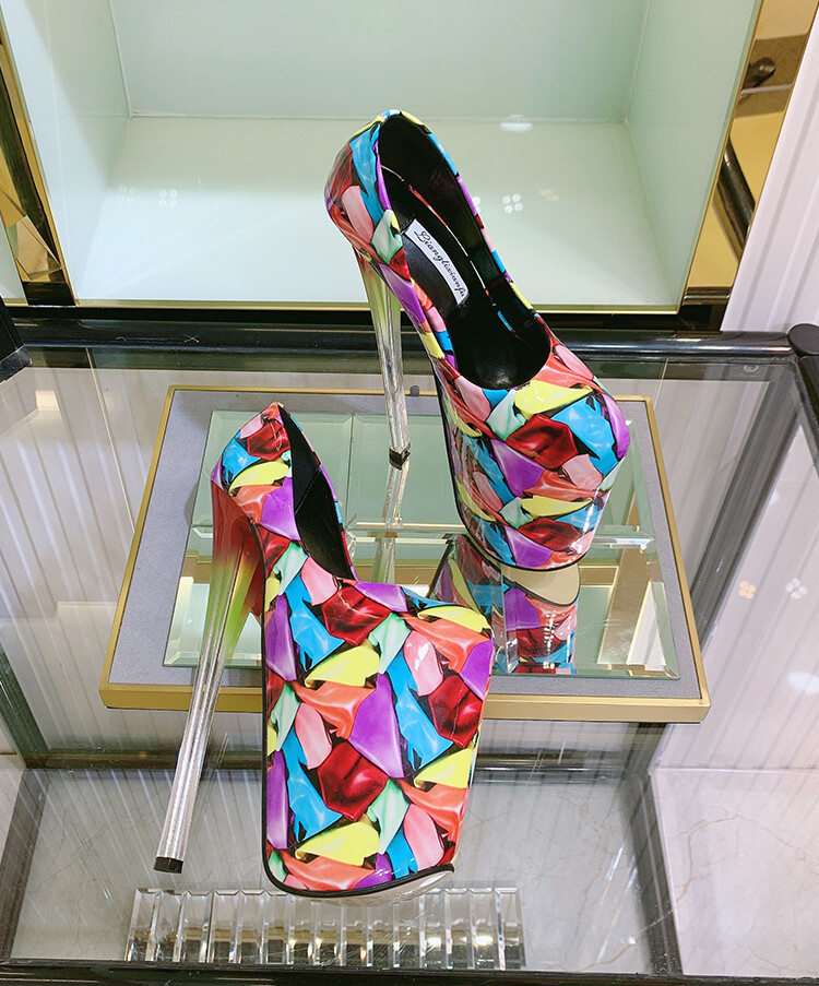 Glamous Colorful 22 cm Super High Pumps Drag Queen Heels Platform Trans ...