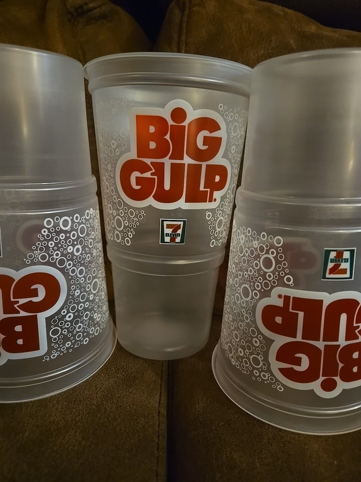 Set Of 5 Unused Large Big Gulp Clear Plastic Cups From 7-ELEVEN 7-11 ...