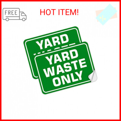 Yard Waste Sticker Yard Waste Only Signs 2 Pack 10" x 7" Recycle Yard ...