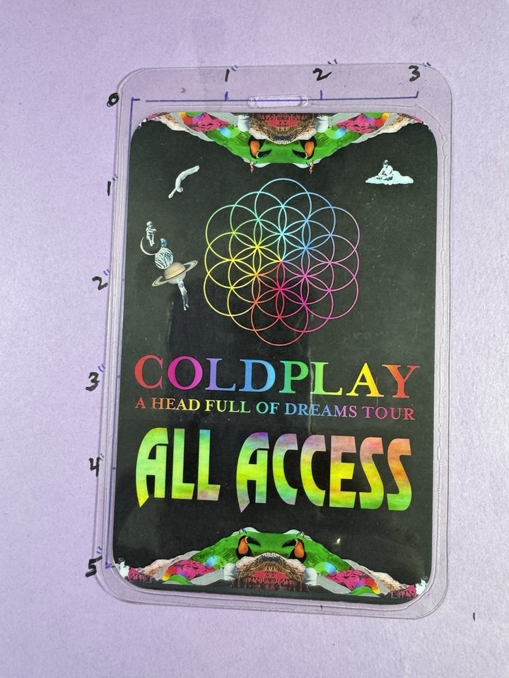 Coldplay commemorative 2017 backstage pass/laminate and lanyard | eBay