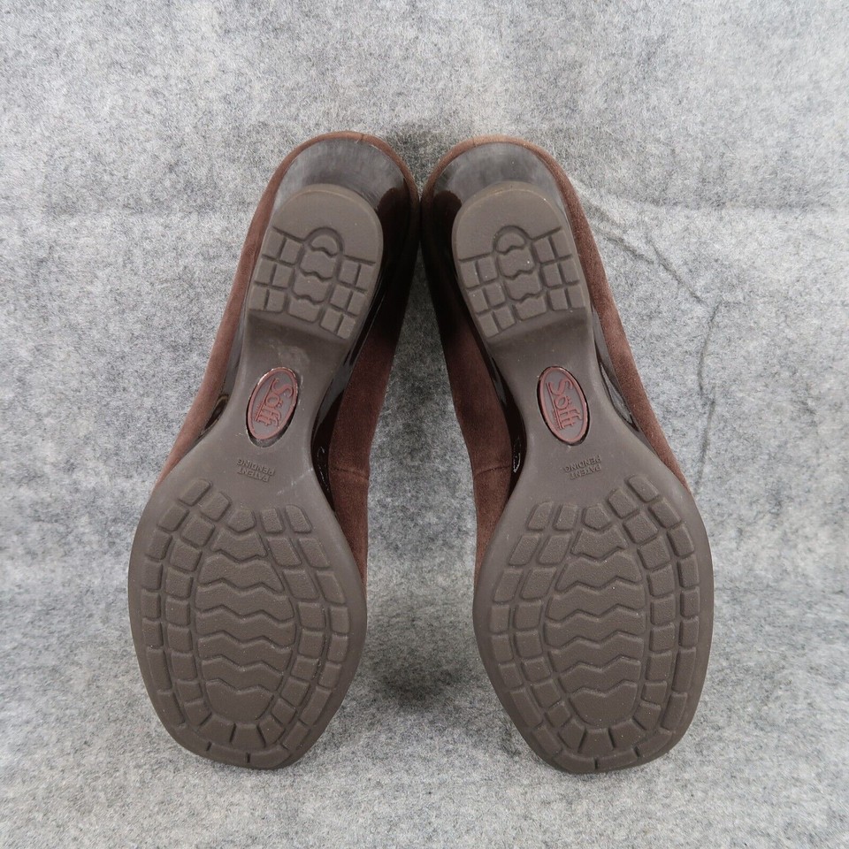 Sofft Shoes Womens 9 Heels Classic Pump Leather Brown Wedge Career ...