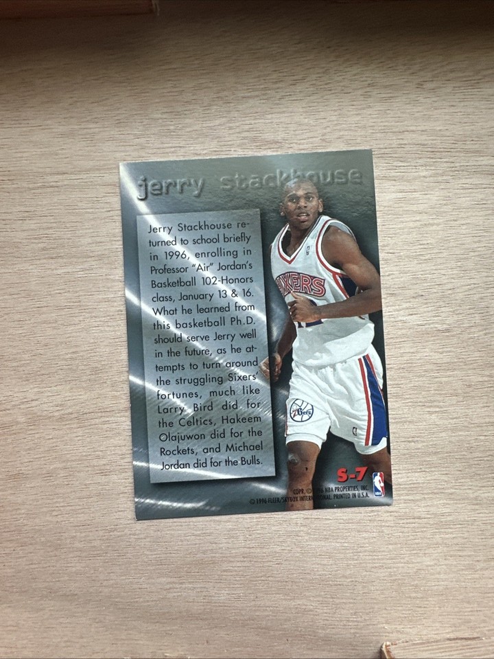 1995-96 Metal #S-7 Jerry Stackhouse Stackhouse's Scrapbook RC W/Michael ...