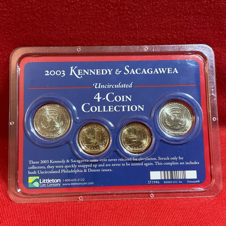 LOT OF 7x 2003 P D Kennedy Half Dollar Sacagewea Dollar Uncirculated 4 ...