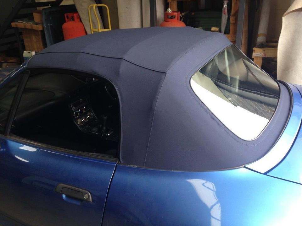 BMW Z3 - New Blue Soft Top Mohair hood With Plastic Rear Window | eBay UK