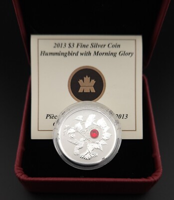 2013 Canada $3 Pure Silver Coin - Hummingbird with Morning Glory | eBay