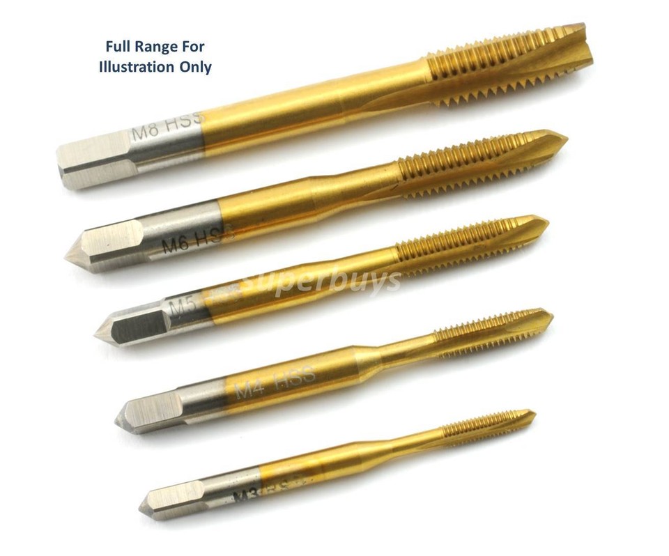 M4 HSS Tap Screw Thread Threading Tapping Pot Plug Straight Flute Pin ...