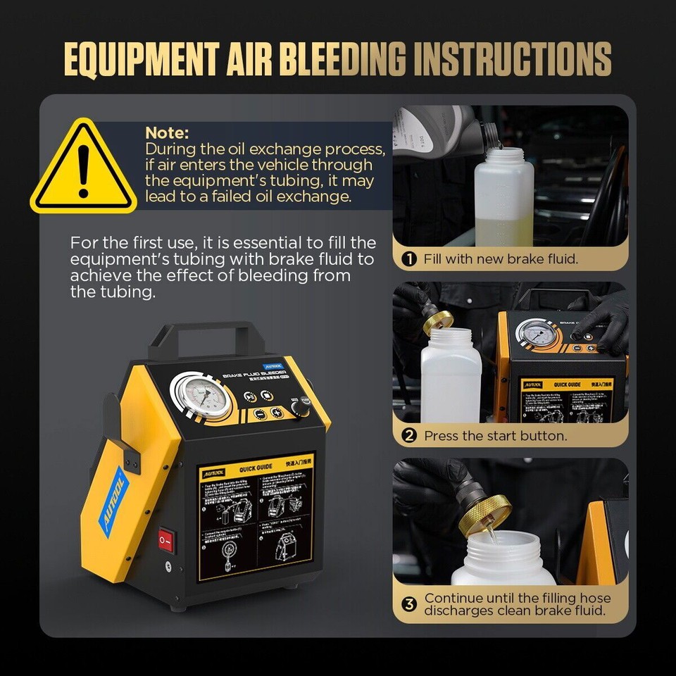 Brake Fluid Bleeder Kit Electric Brake Bleeding Vacuum Pressure Oil ...