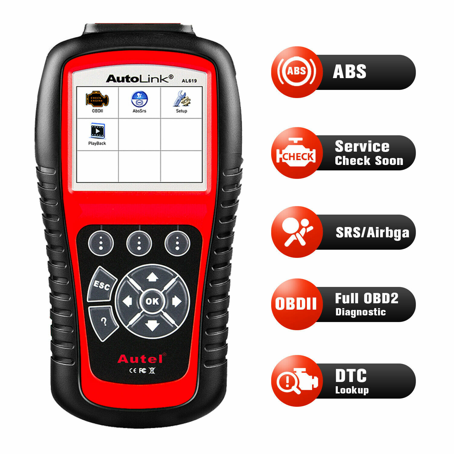 Autel AutoLink AL519 OBD2 Auto Diagnostic Tool CAN Fault Code Reader ...
