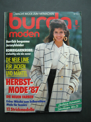 Burda Moden Heft 9 September 1987 komplett mit allen Schnittmustern | eBay.de
