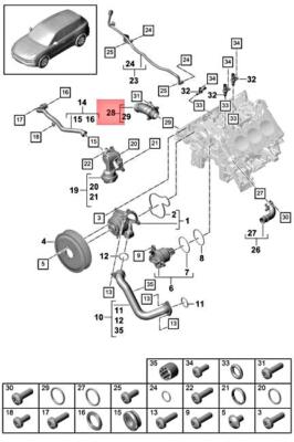Genuine PORSCHE Cayenne Macan 95B Connector Union Return 95812113202 | eBay