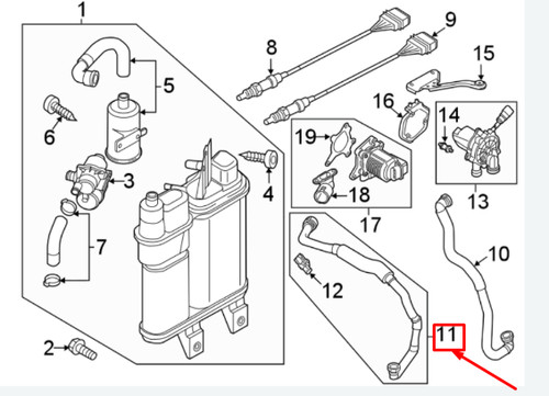 2015-2020 VW Passat B8 Secondary Air Injection Pump Hose | 5C0131128E ...