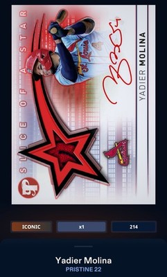 22 Topps Bunt DIGITAL Pristine Red Slice Star Sig Relic ICONIC Yadier ...