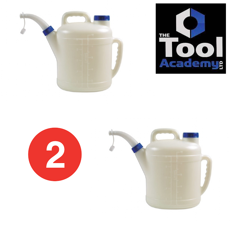 2 x Diesel Petrol Jug 10L Litre Quart Measurements For Oil Coolant ...