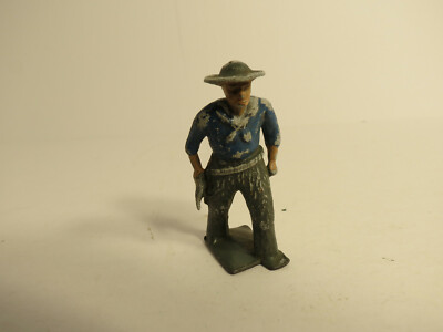 Vintage Lead Cowboy Police Offiicer Figure Blue with Hat Wild West | eBay