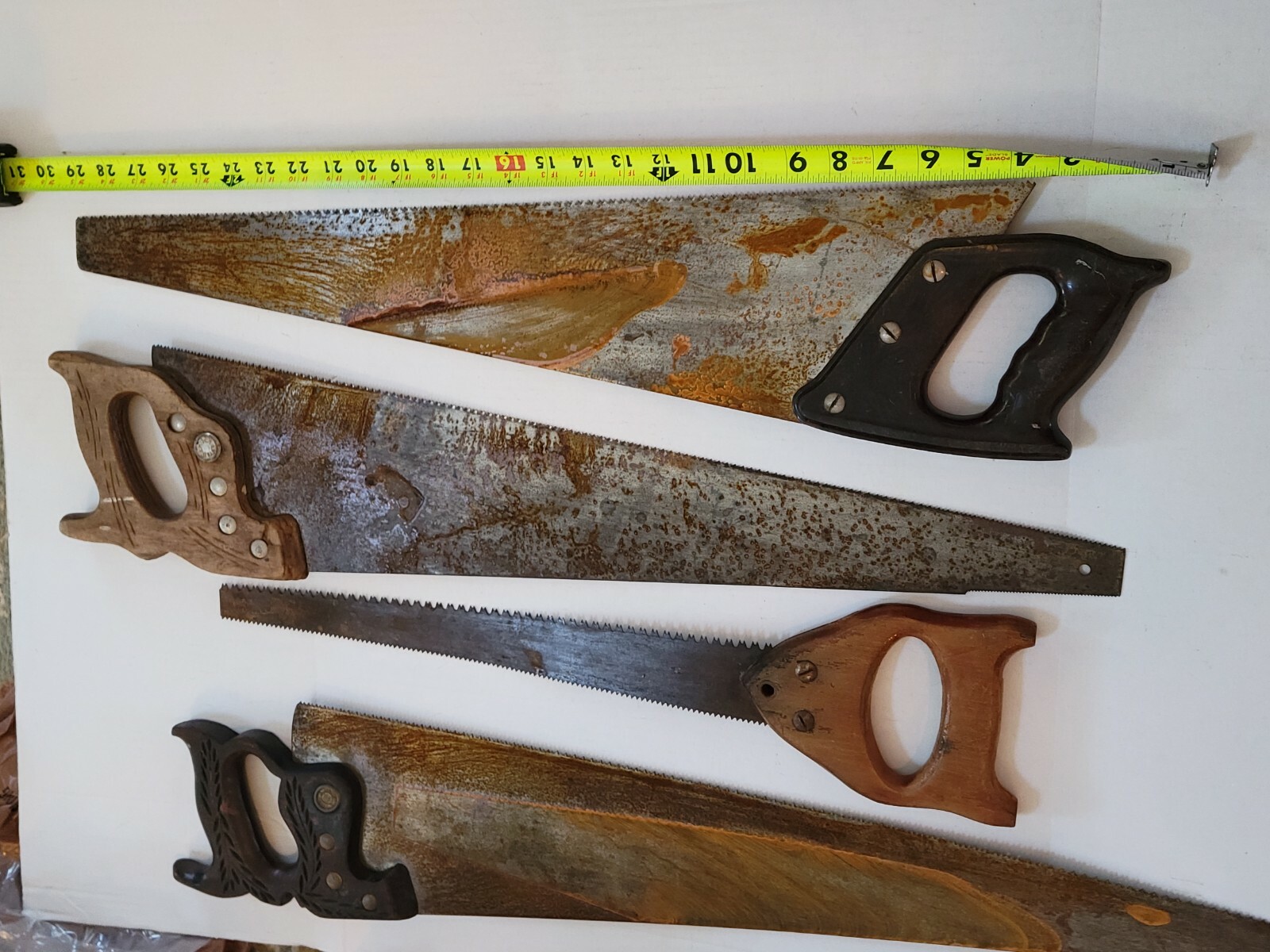 Vintage Antique Disston Hand Saw Lot of 4 Handsaws Wheat Handle and ...