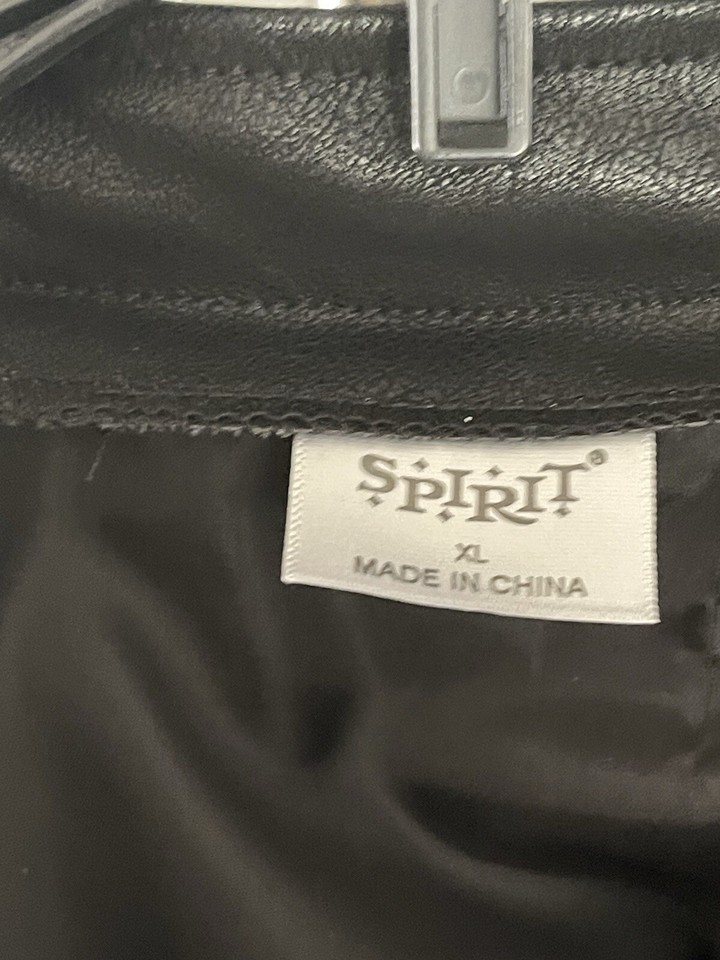 SpiritHalloween Women's Black Faux Leather Biker Skeleton Jacket ...