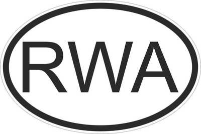 OVAL sticker flag country code bumper decal car laptop rwanda rwandan ...