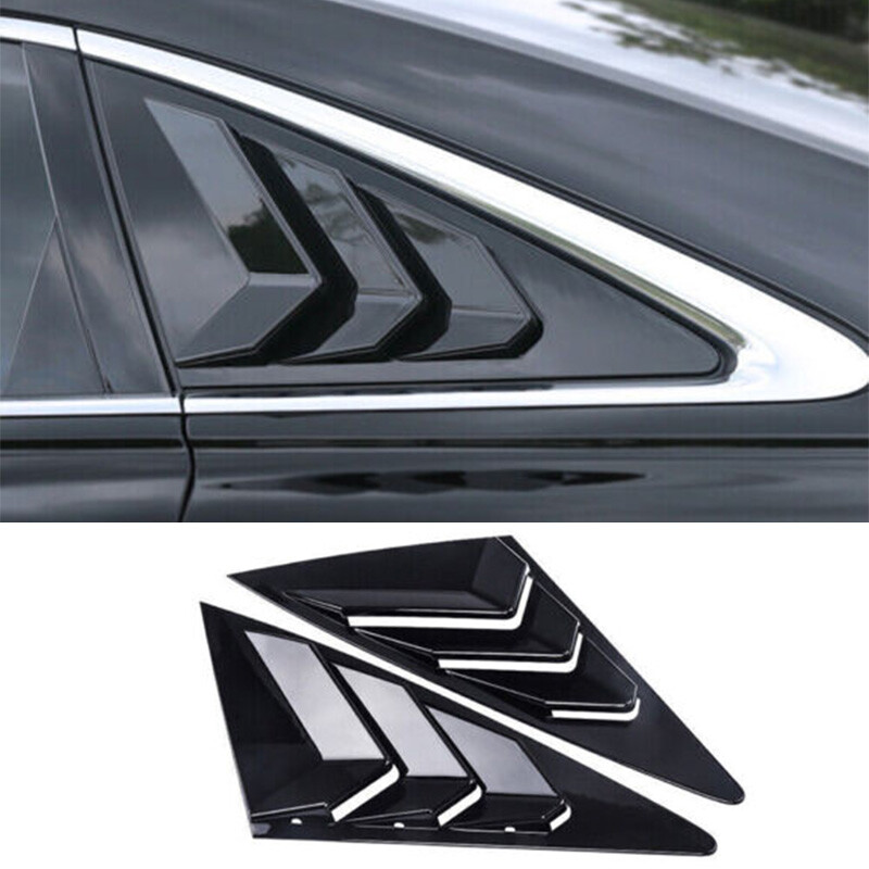 Black Glossy Rear Quarter Window Louver Scoop Side Vent For Audi A6 S6 ...
