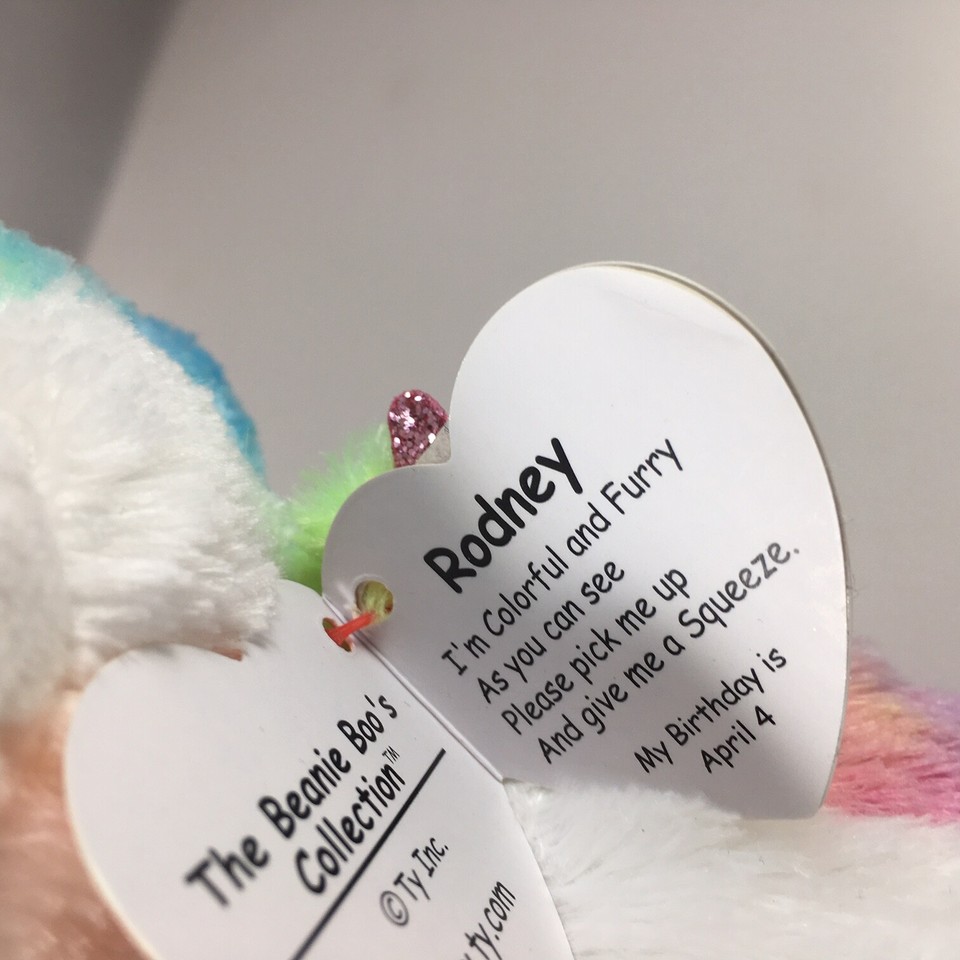 Ty Beanie Boos RODNEY the Hamster (6 Inch) Stuffed Plush Toy MINT with ...
