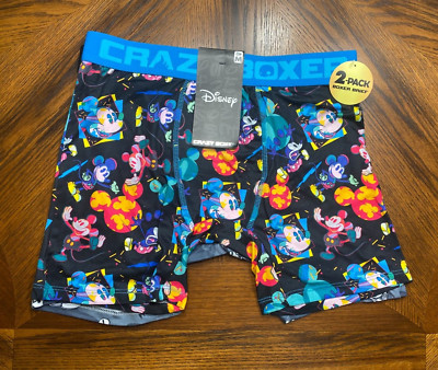 Crazy Boxer Disney 2 Pack Boxer Brief Underwear Mickey Mouse SZ Medium ...