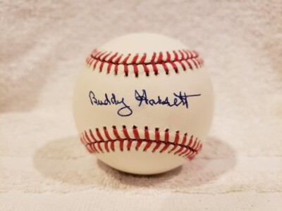 VINTAGE Buddy Hassett AUTO'D ONL (White) Baseball, Brooklyn Dodgers ...