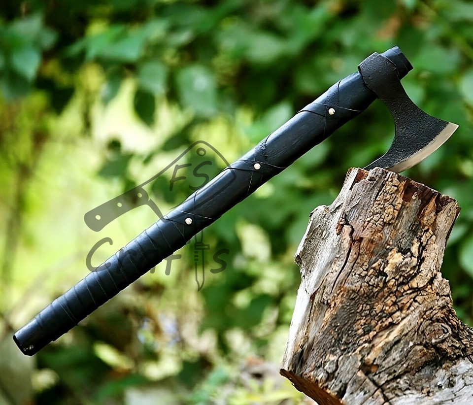 Lot of 3 Hand Forged Carbon Steel Viking Ragnar Axe Camping Axe Hunting ...