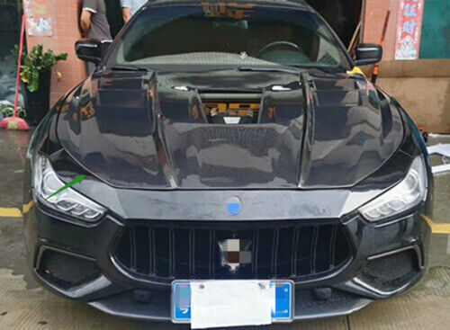 Real Carbon Fiber Front Hood Vented Bonnet Cover Fit For Maserati ...