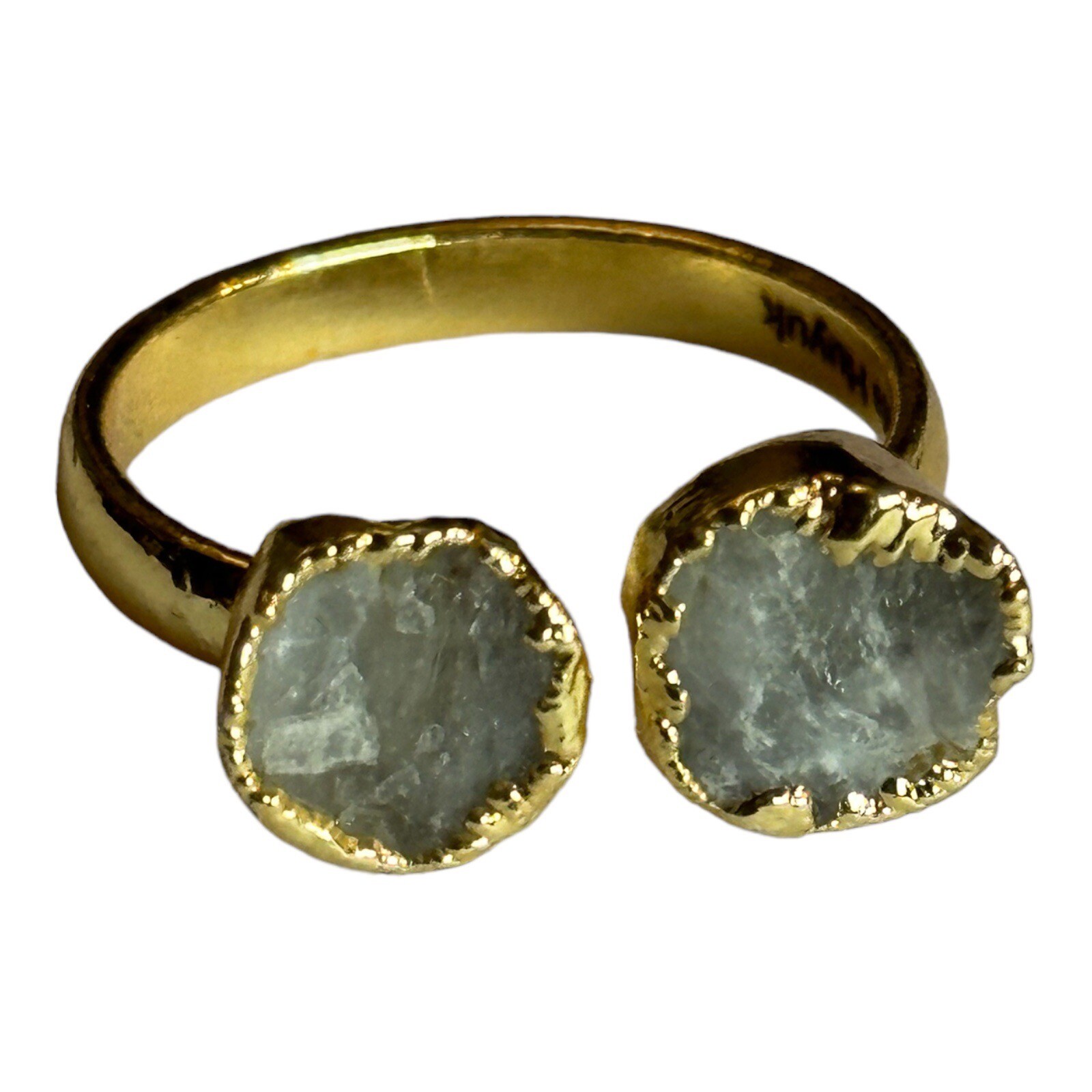 Sefa Huyuk 18k Gold Vermeil Plated Etruscan Raw Grey Tanzanite Ring ...