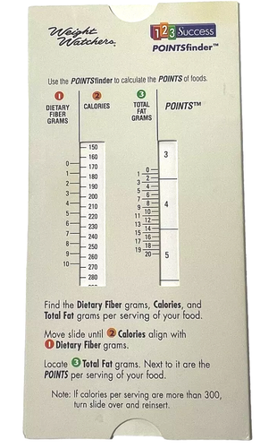 NEW Weight Watchers 1997 WW 123 SUCCESS Points Finder Slider Calculator ...