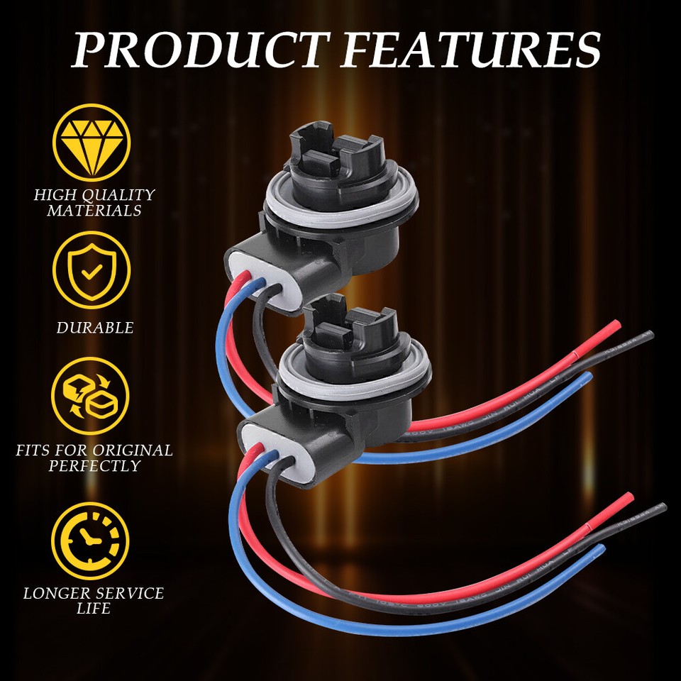 2PCS 3157 Socket Brake Bulb Lamp Turn Signal Harness Light Wire Plug ...