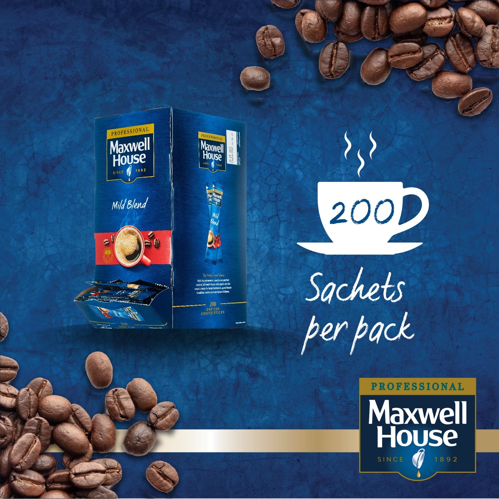 Maxwell House Mild Blend Instant Coffee Sticks / Sachets - 200 Servings ...
