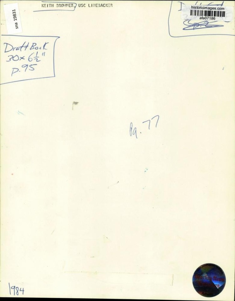 1984 Press Photo USC Football Team Linebacker Keith Browner - afa07186 ...