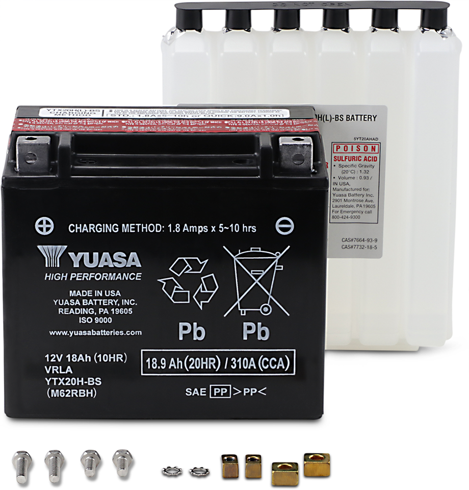 Yuasa H-P Fresh Pack AGM Battery YTX20H-BS Yamaha Sidewinder XTX 137in ...