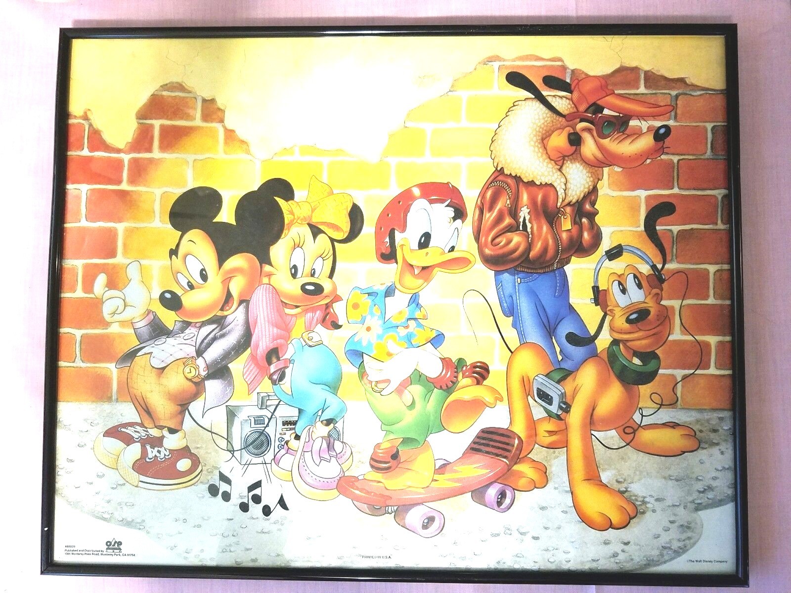 Vintage Walt Disney Mickey Mouse and Friends Poster Print Framed 16x20 ...