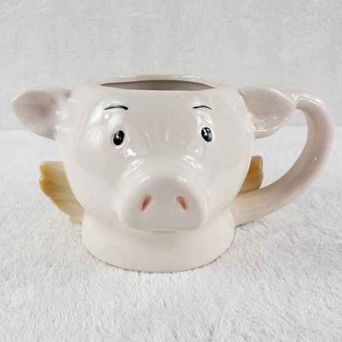 Pier 1 Mug When Pigs Fly Hand Painted Ceramic Coffee Tea 3D Cup with ...