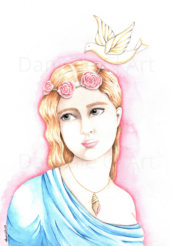 Original Watercolour Aphrodite Painting - Greek mythology goddess art ...