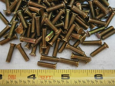 PEM FH-M4-15ZC Flat Head Studs Steel M4-0.7 x 15mm Yellow Zinc Lot of ...